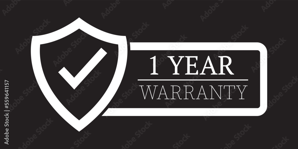 1 year warranty stamp on white background,flat style,Sign, label ...
