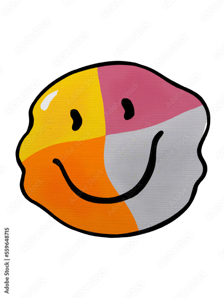 round cartoon face and various shapes show facial expressions and ...