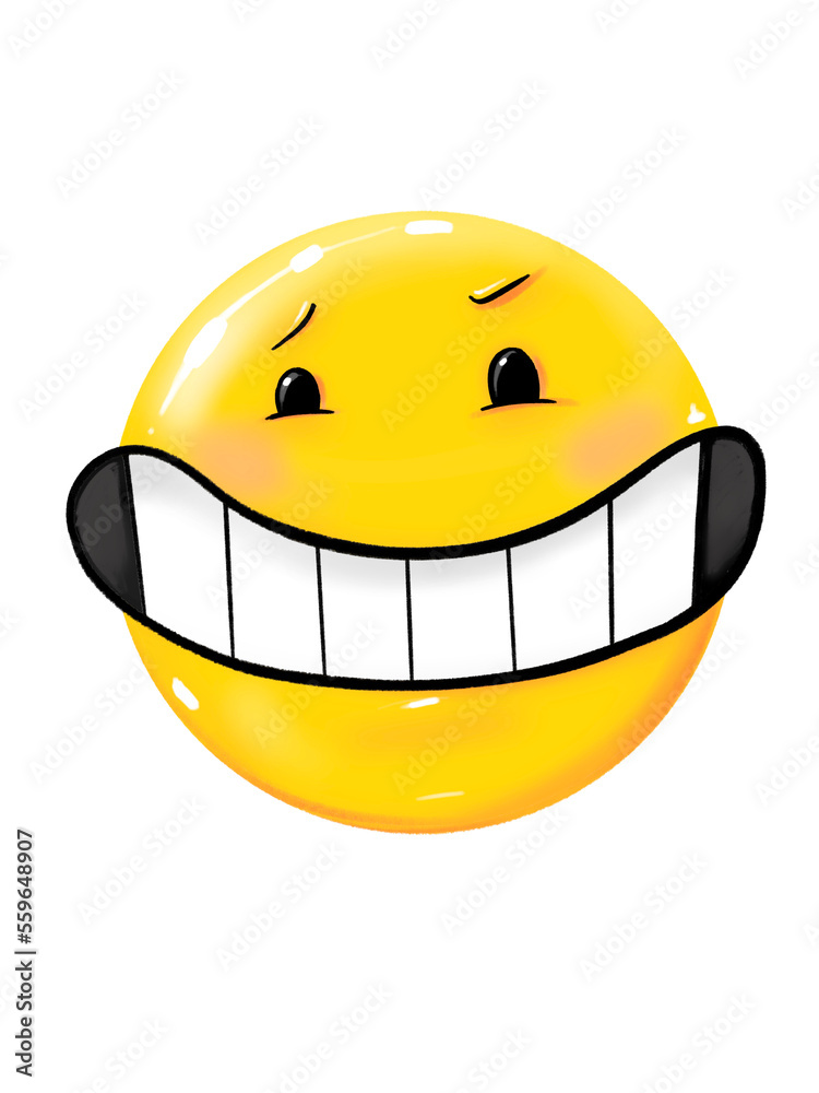round cartoon face and various shapes show facial expressions and ...