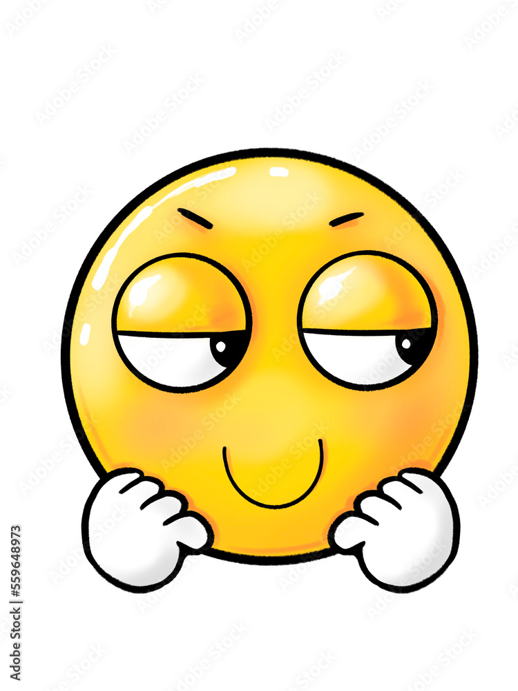 round cartoon face and various shapes show facial expressions and ...