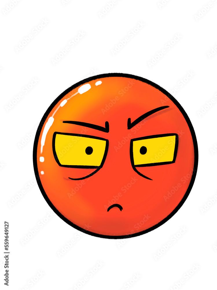 round cartoon face and various shapes show facial expressions and ...