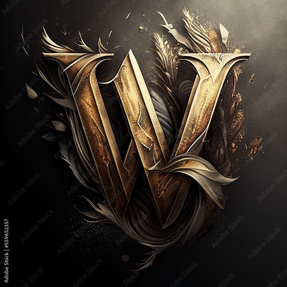 Decorative W letter with luxury and vintage letter style. Generative AI ...
