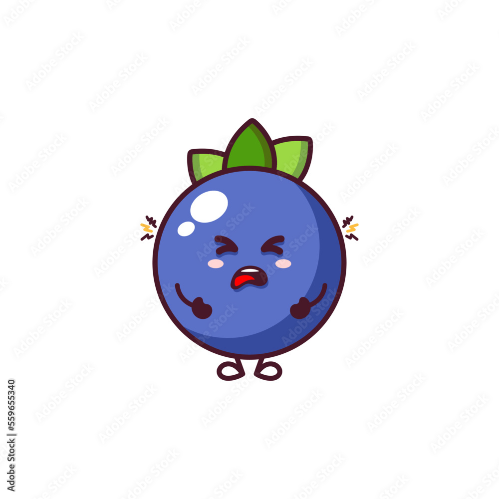 Cute Cartoon Blueberries
