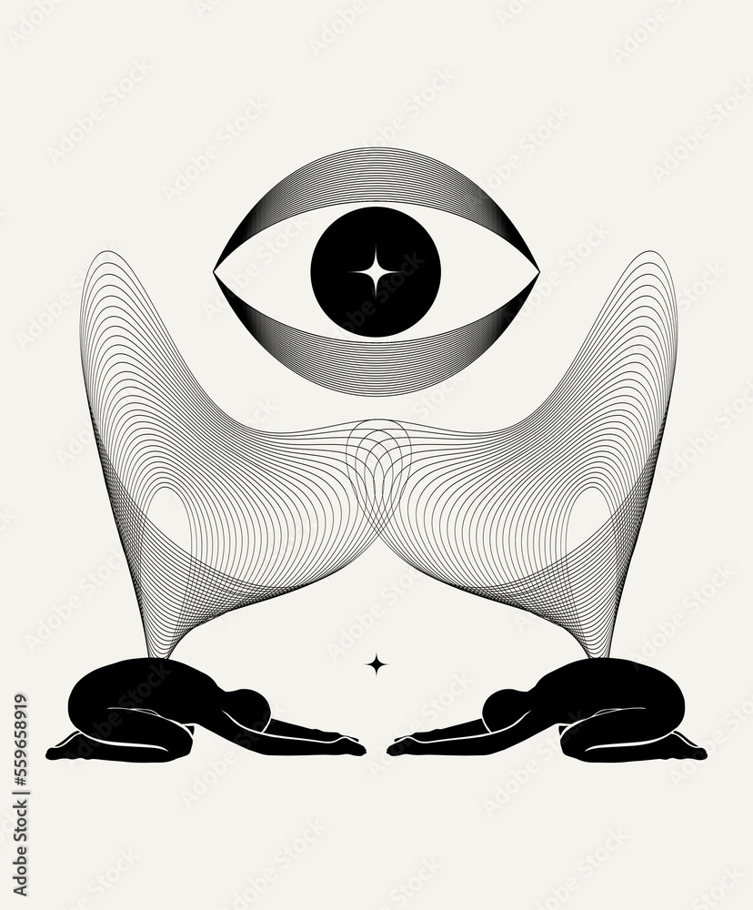 Fotografía Vector minimalistic placard with illustration ...