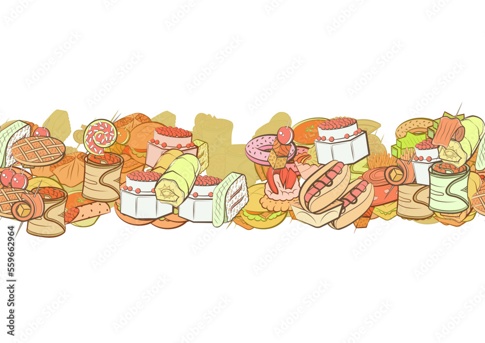 Background pattern abstract design texture. American food and Snacks ...