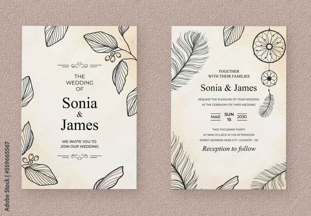 Wedding Invitation Card Design Stock Template | Adobe Stock