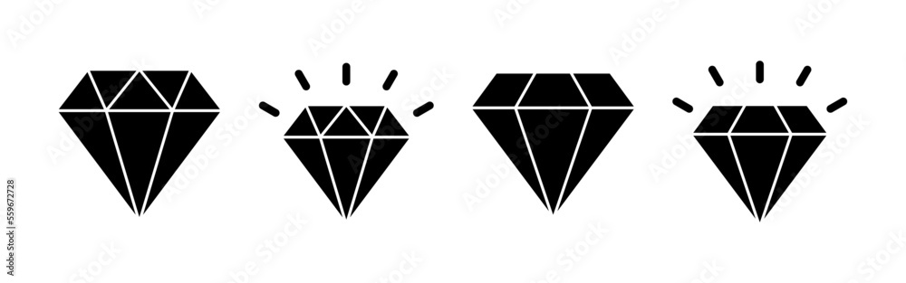 Diamond icon vector for web and mobile app. diamond gems sign and ...