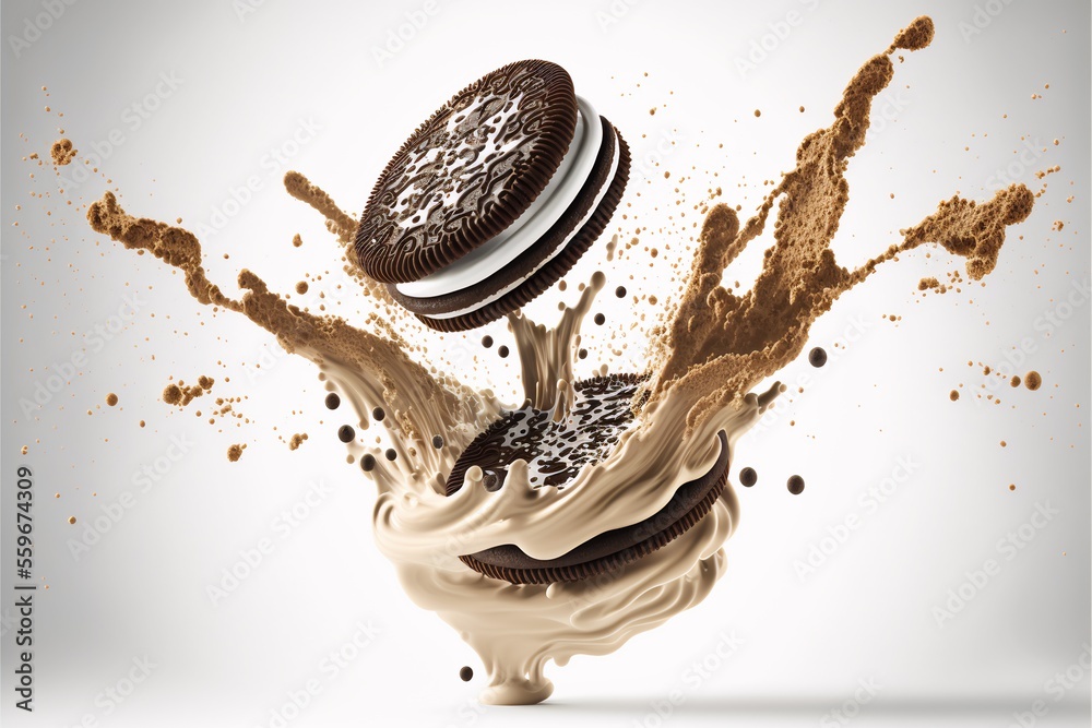 oreo milk swiriling motion concept Stock Illustration | Adobe Stock