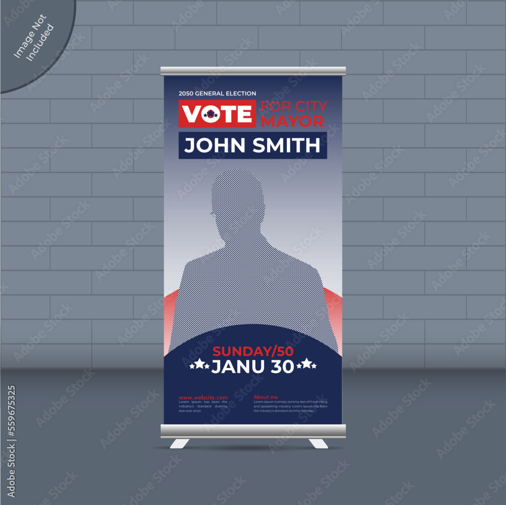 Election campaign rollup template of political election voting ...