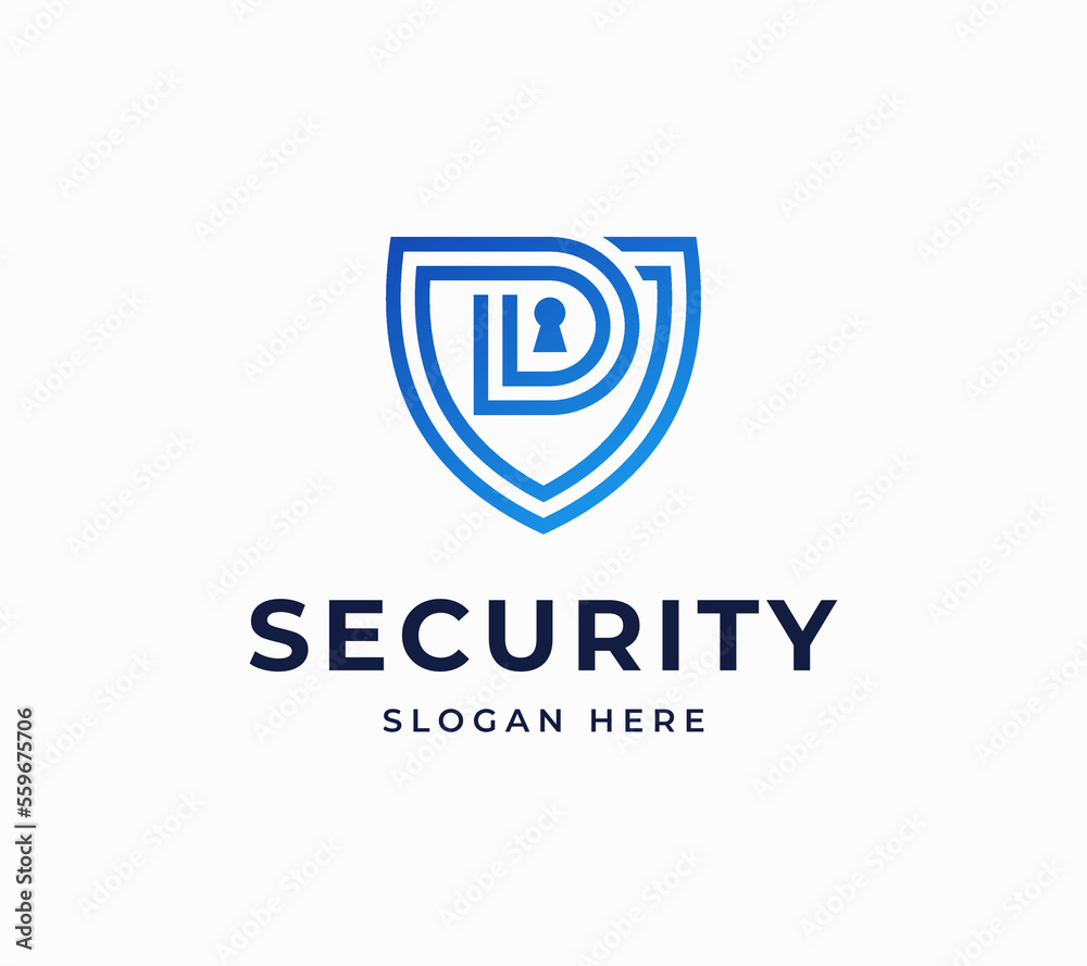 D tech security guard keyhole connected access creative modern digital ...