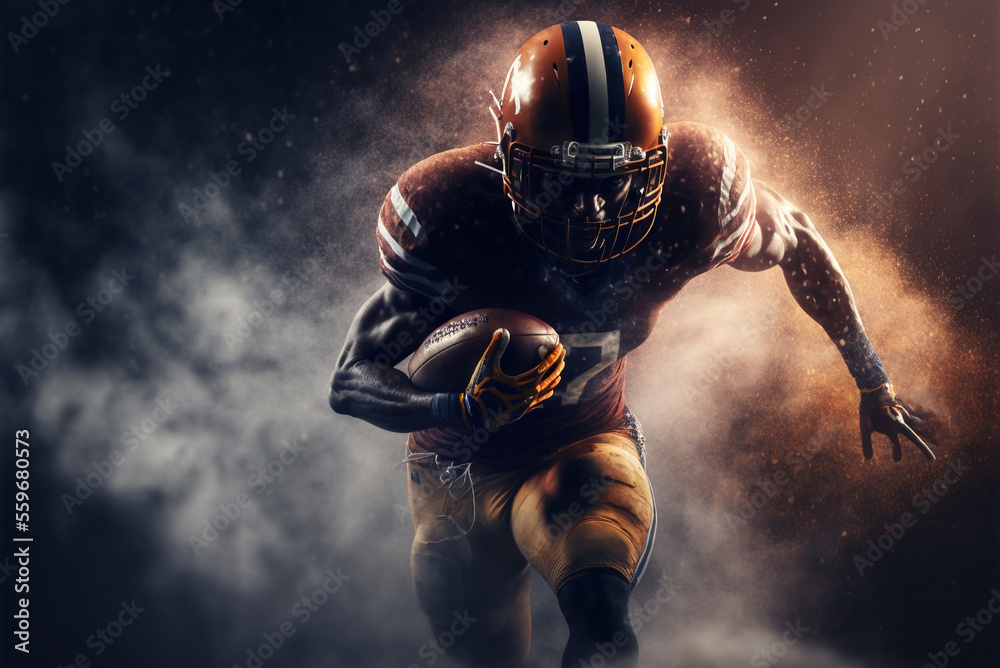 American football players in a super bowl game, generative ai Stock ...