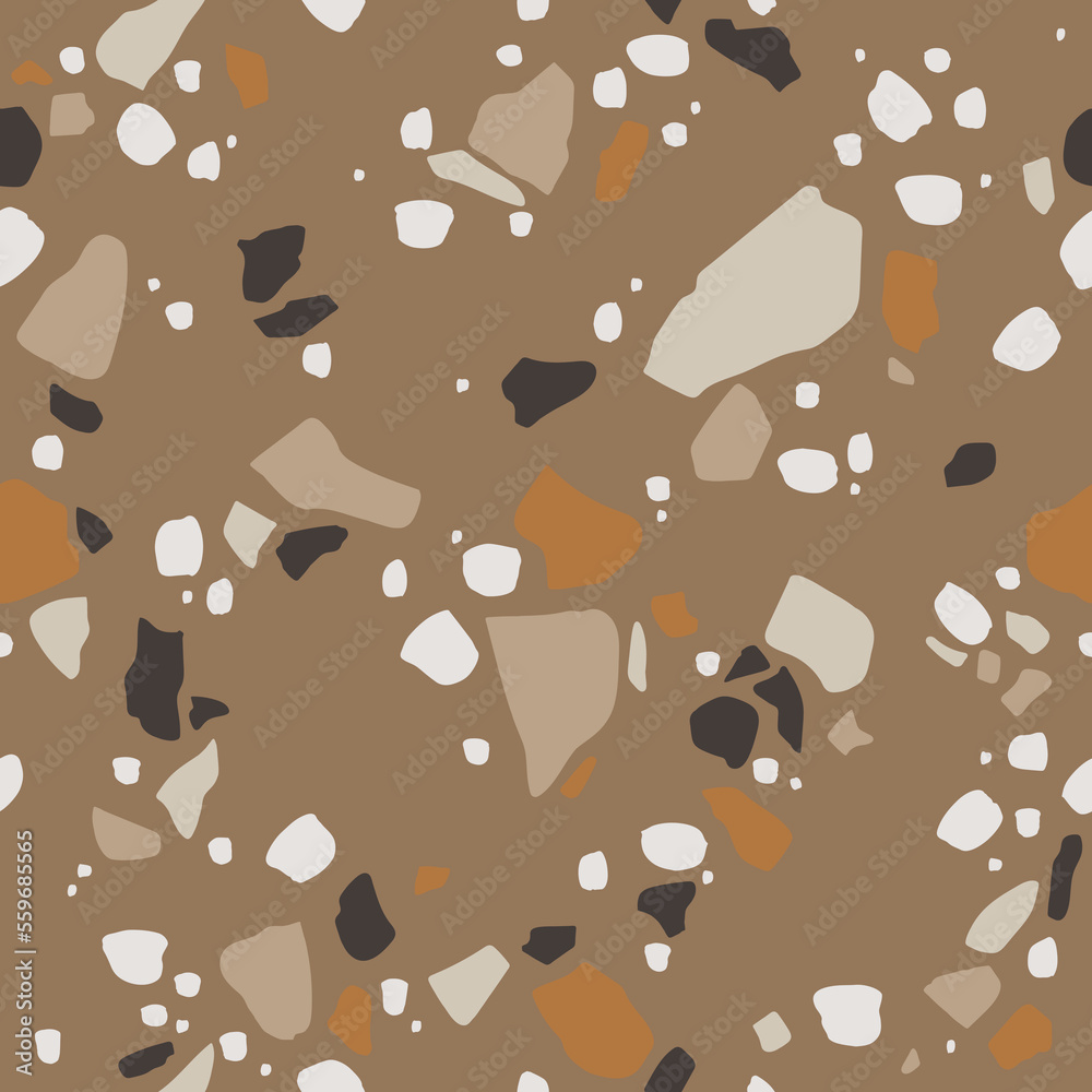 Terrazzo vector seamless pattern. The repeating texture of a classic ...