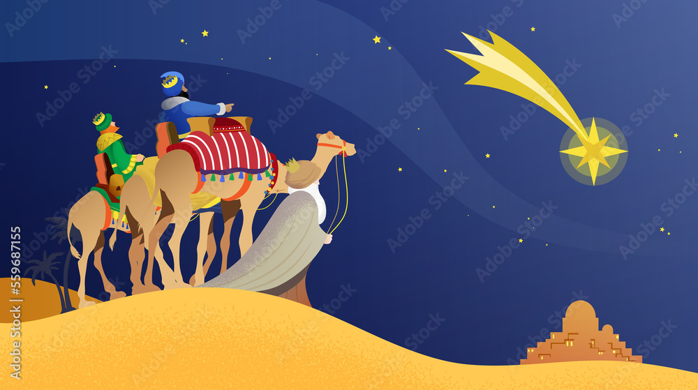 The three wise men, Magi, Three Kings, Melchior, Caspar and Balthasar ...