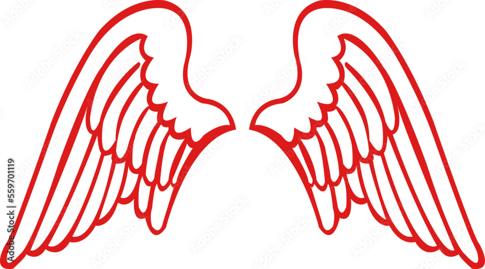 angle wings svg vector cutfile for cricut and silhouette cutfile Stock ...