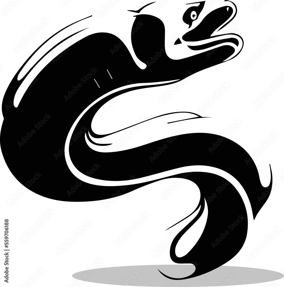 Electric Eel Silhouette, cute Electric Eel Vector Silhouette, Cute ...