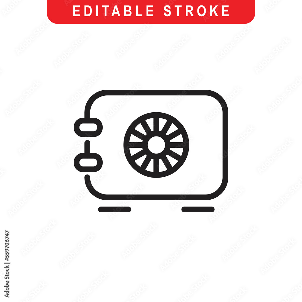 Deposit Box Outline Icon. Safe Deposit Box Line Art Logo. Vector ...