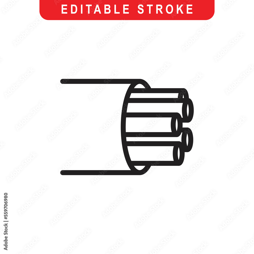 Fiber Optic Cable Outline Icon. Cable Line Art Logo. Vector ...