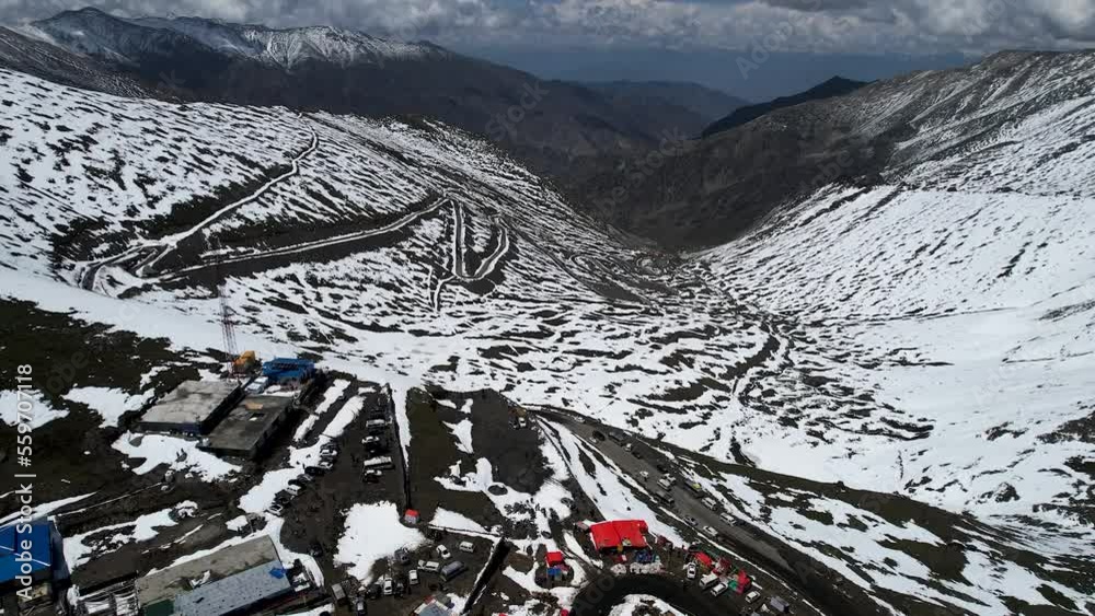 Aerial view of Pakistan's northern area mountains at babusar pass which ...