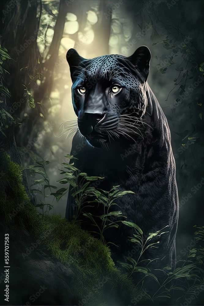 Panther 3D render Stock Illustration | Adobe Stock