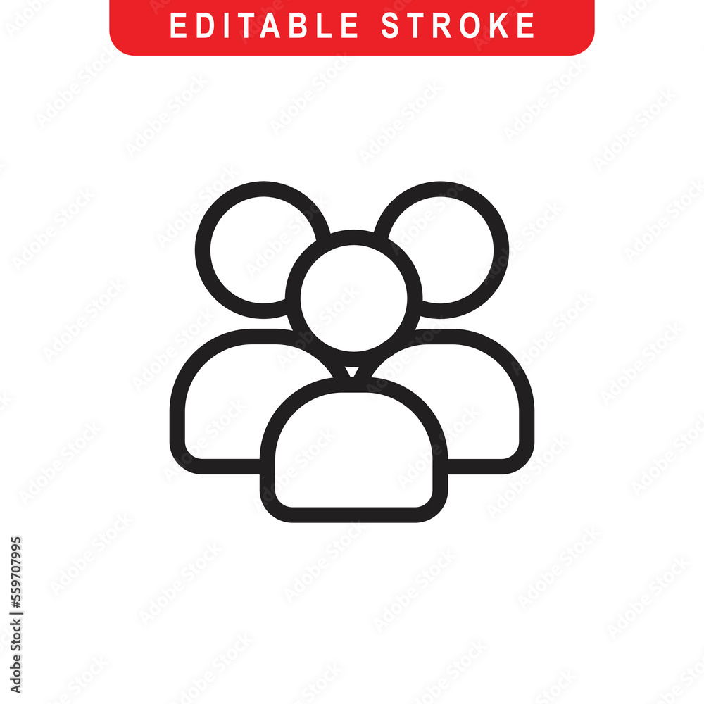 Community Outline Icon. Organization, Team Line Art Logo. Vector ...