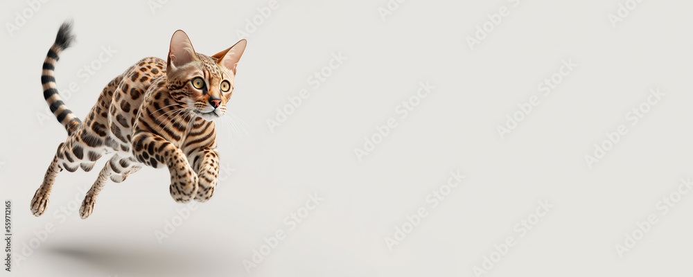 Hyper Realistic Portrait of a Furry and Playful Bengal House Cat ...