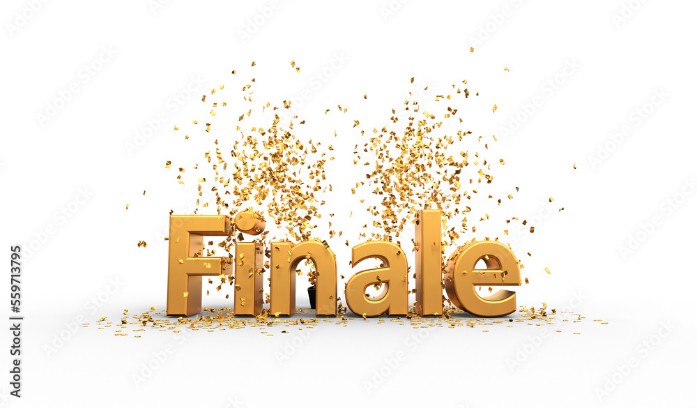 texte Finale sur fond transparent avec confettis - 3D rendering Stock ...