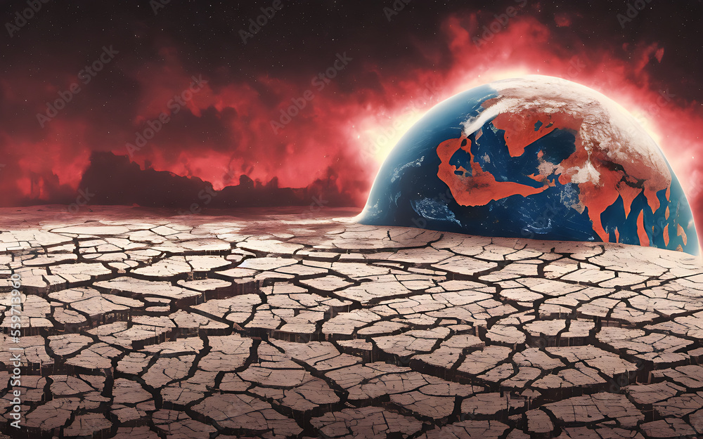 Generative ai image of the effects of global warming and climate change ...