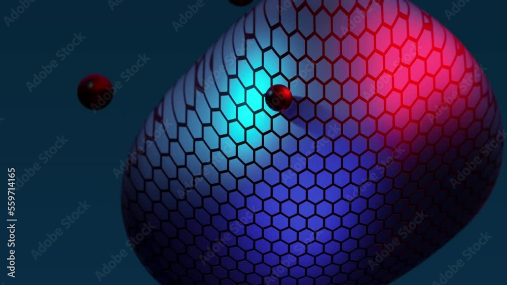 Abstract neon multicolored metaball with scale reptile texture meta ...