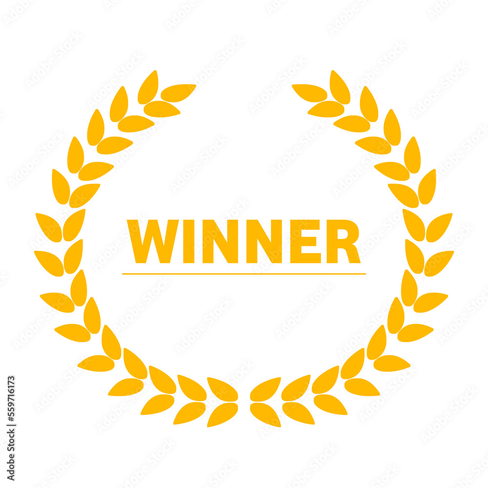 Winners icon badge set with laurel wreath on transparent background ...