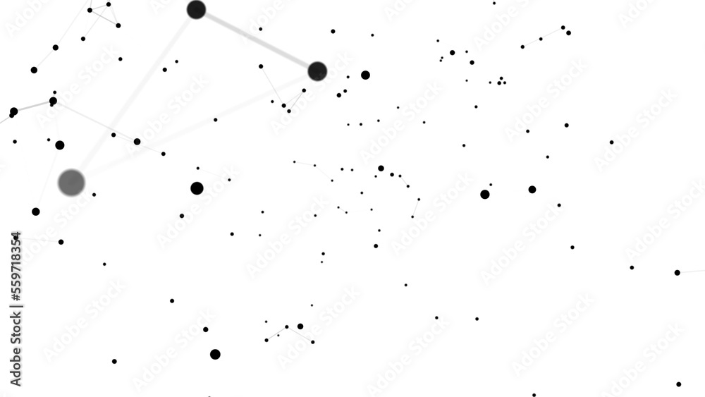 Random movement of 4k motion graphics points. Dark objects on a white ...