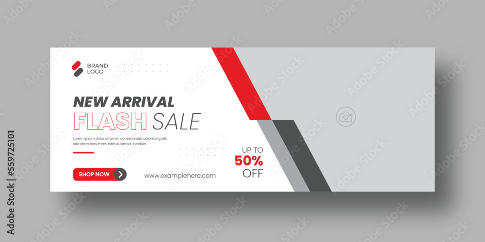 Flash sale facebook cover page timeline web ad banner template with ...