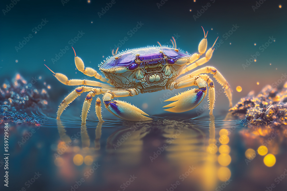 An extremely sharp and detailed portrait of crab macro. Generative AI ...