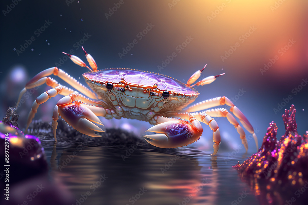An extremely sharp and detailed portrait of crab macro. Generative AI ...