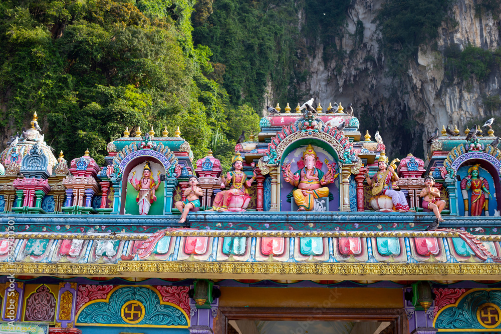 Colorful of Hindu temple in Batu Caves in Gombak, Selangor, Malaysia ...
