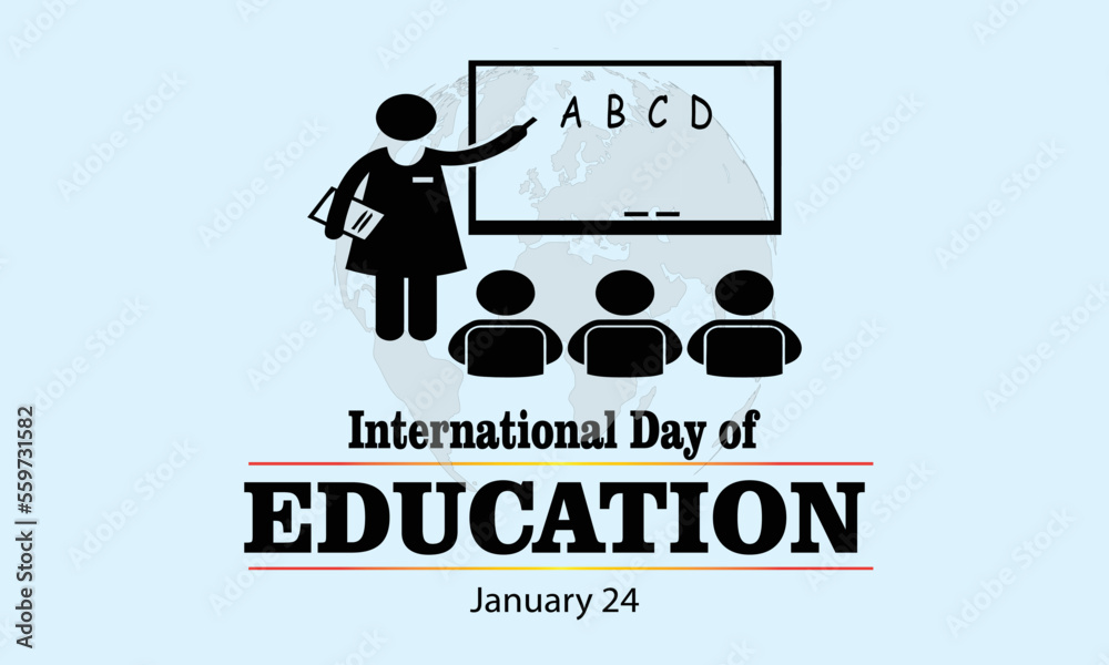 International day of education background. It displays a group of ...