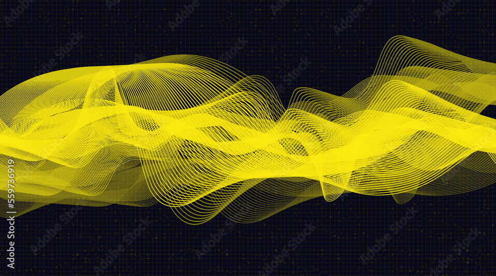 Futuristic Yellow Digital Sound Wave Background,technology and ...