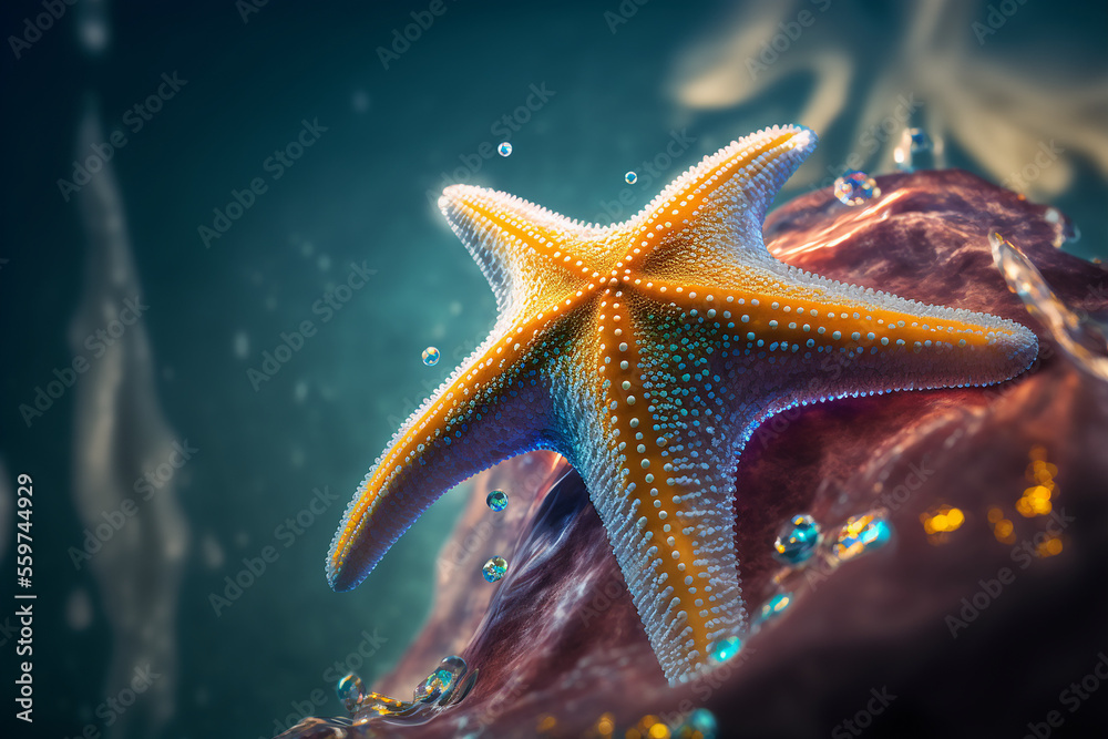 An extremely sharp and detailed portrait of starfish macro. Generative ...