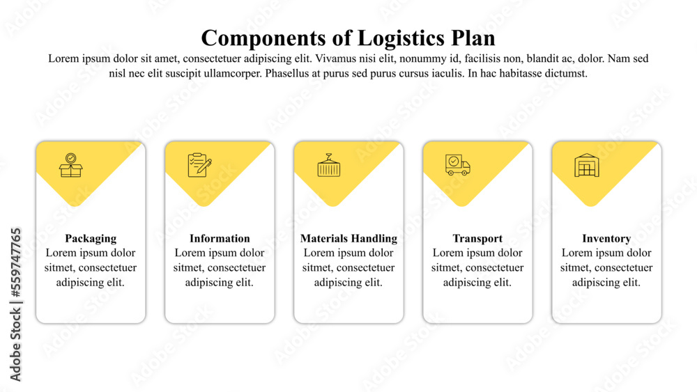 Components of logistics planning infographic template with icons. Stock ...