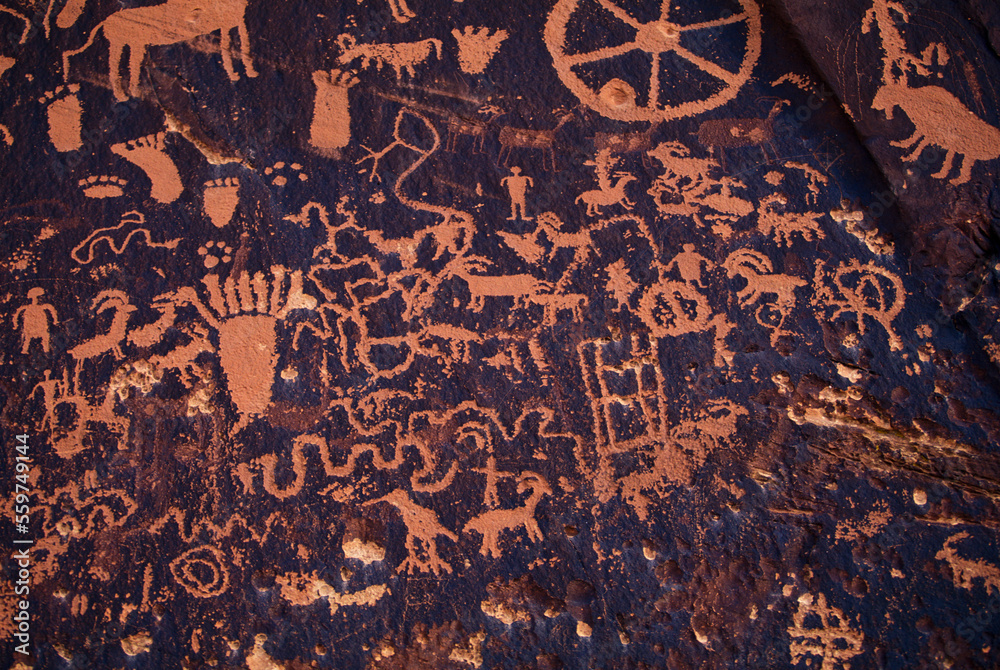 Native American cave art/wall drawings. Stock Photo | Adobe Stock