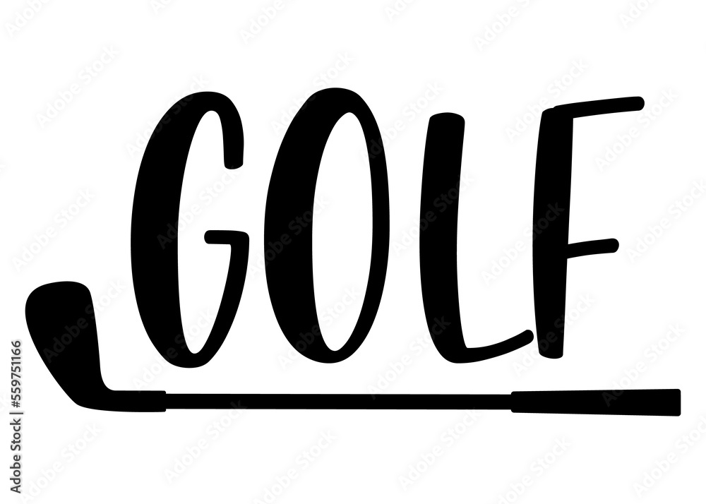 Logo campo de golf. Letras palabra golf en texto manuscrito sobre ...