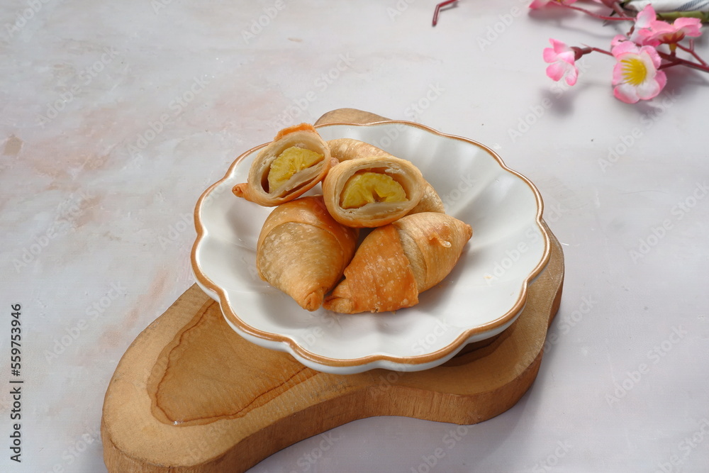 Pisang molen, Indonesian traditional food made from banana wrap with ...