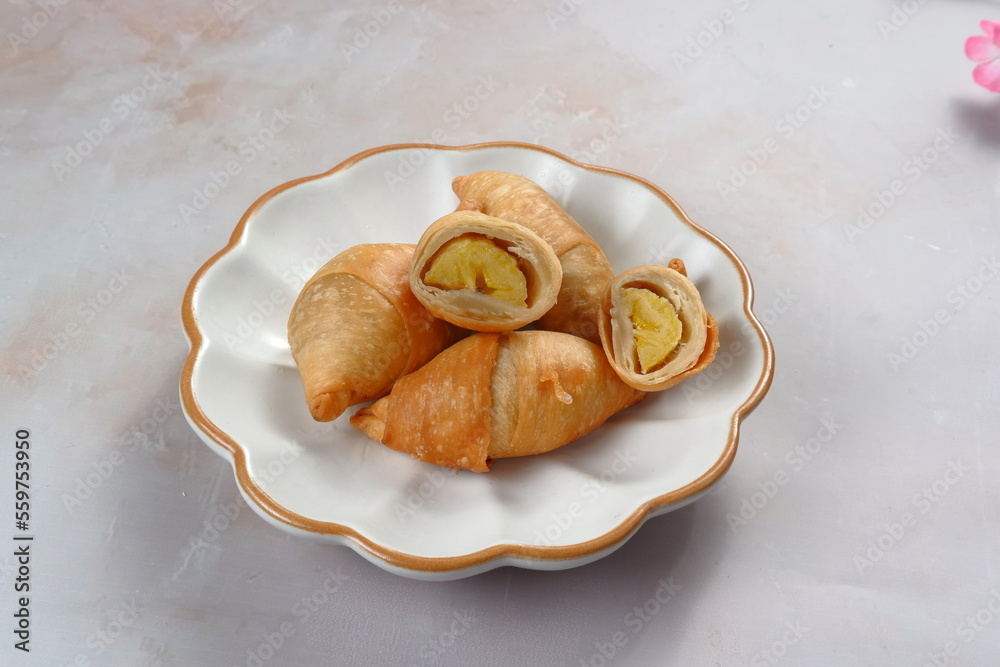 Pisang molen, Indonesian traditional food made from banana wrap with ...
