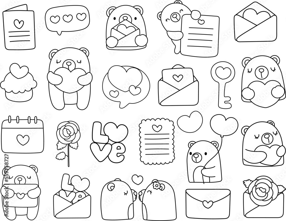 teddy bear outline Stock Vector | Adobe Stock