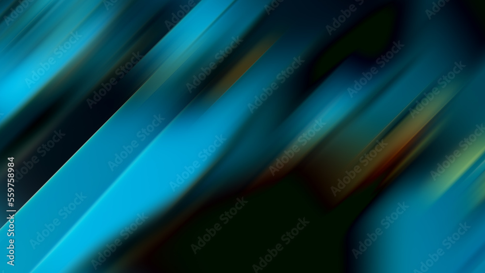 Blue background with refraction golden lights. Abstract overlay blue ...