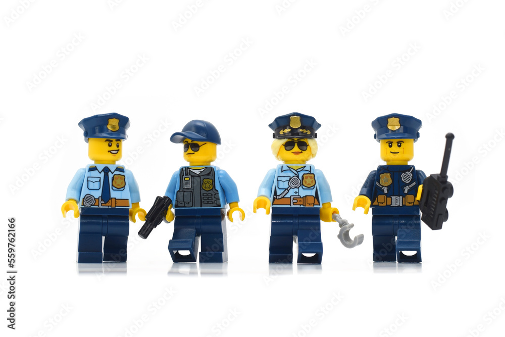 Lego minifigures of police officers male and female in uniform ...