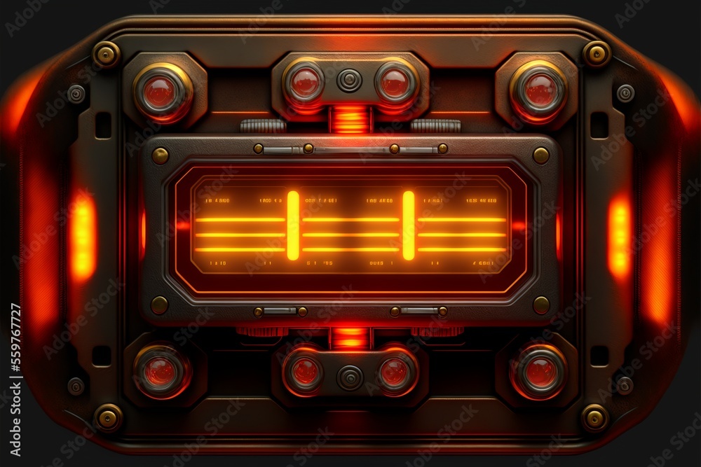 Ilustrace „Futuristic sci-fi health bar indicator device interface for ...