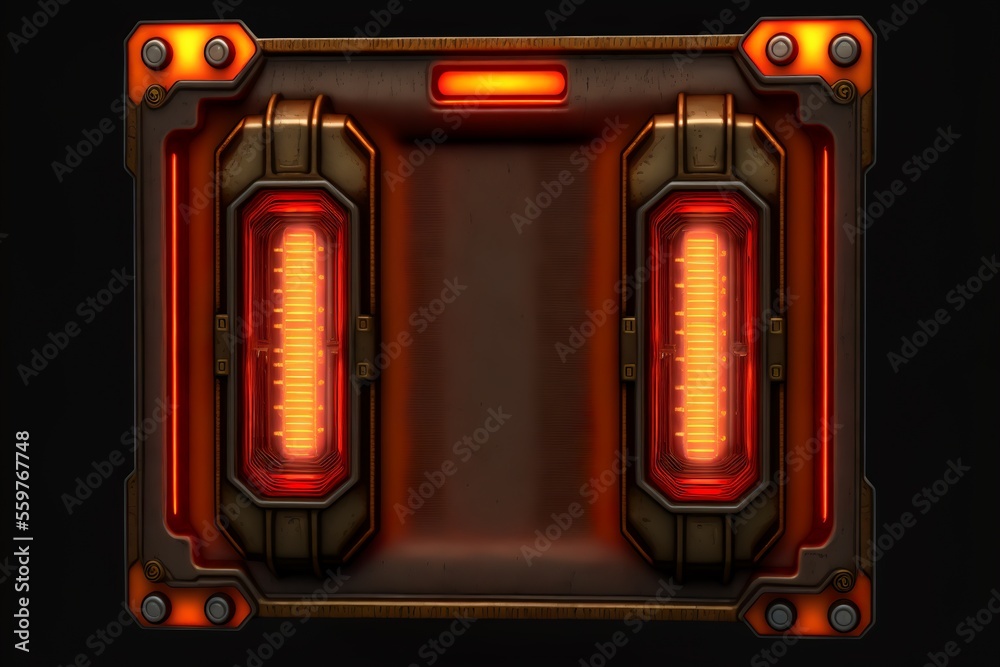 Futuristic sci-fi health bar indicator device interface for cyberpunk ...