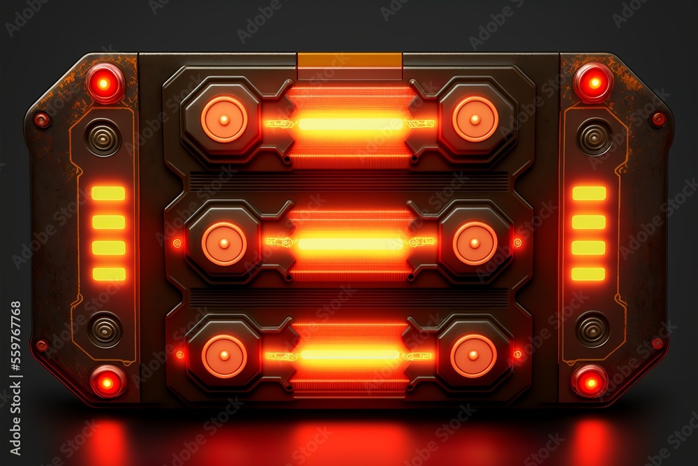 Futuristic sci-fi health bar indicator device interface for cyberpunk ...