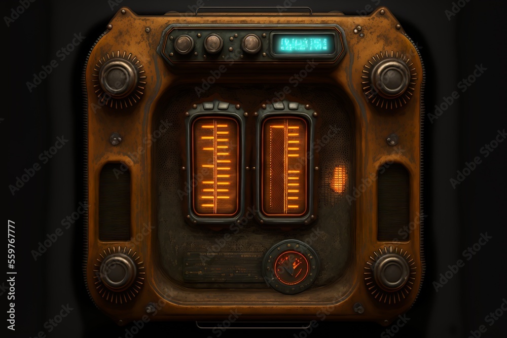 Futuristic sci-fi health bar indicator device interface for cyberpunk ...