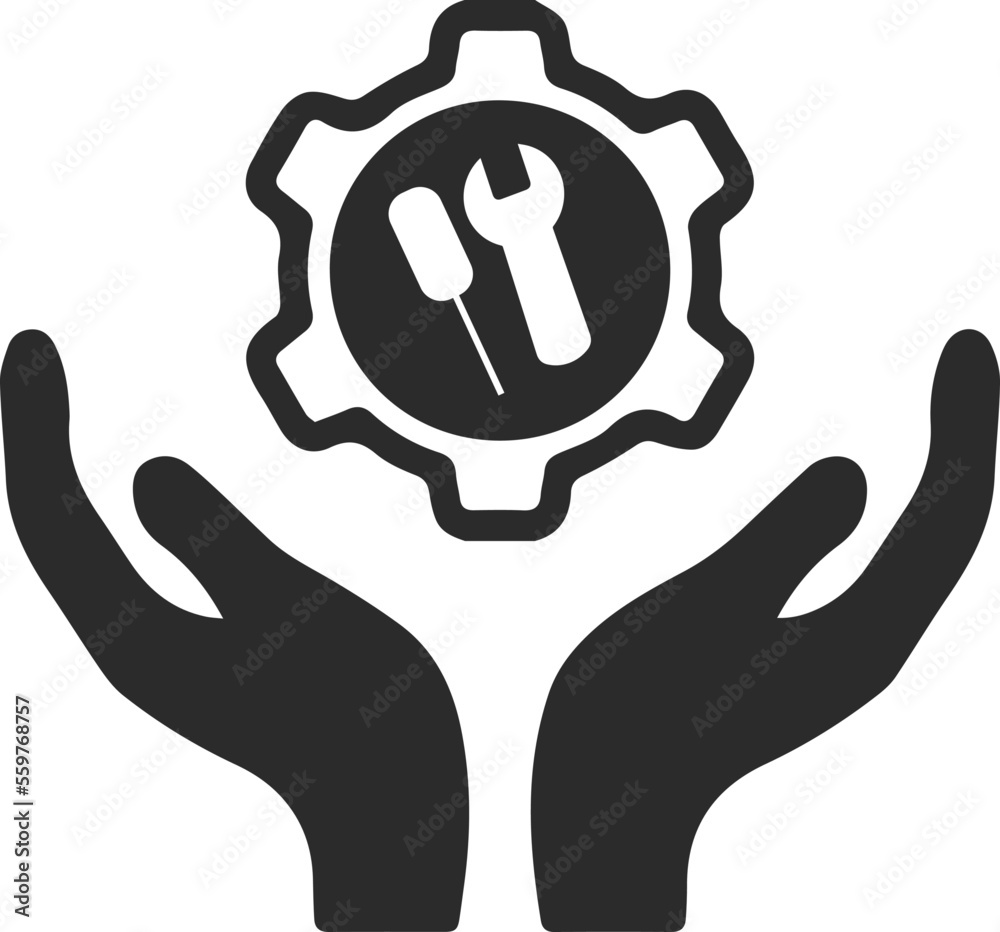 Easy maintenance icon, maintenance icon black vector Stock Vector ...